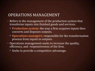 Operations management | PPT