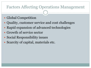 Operations management | PPTX