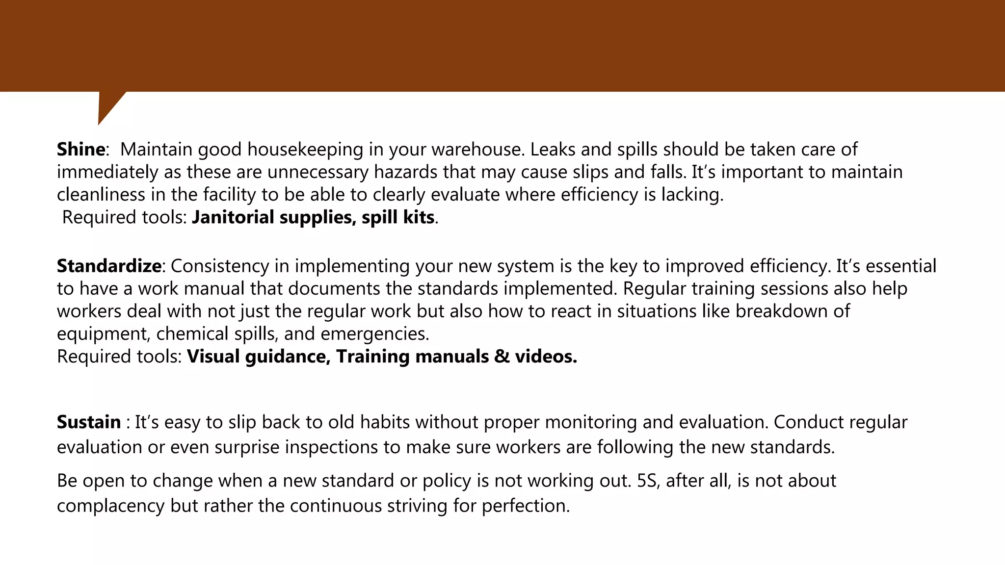 Application of 5S in a Warehouse by Supriya Basu | PPTX