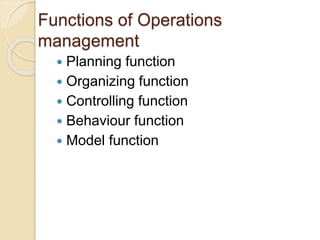 Operations Management (OM) | PPTX