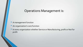 Operations management | PPTX