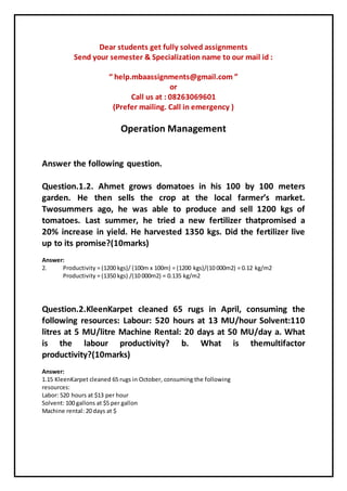 Operations management | DOCX