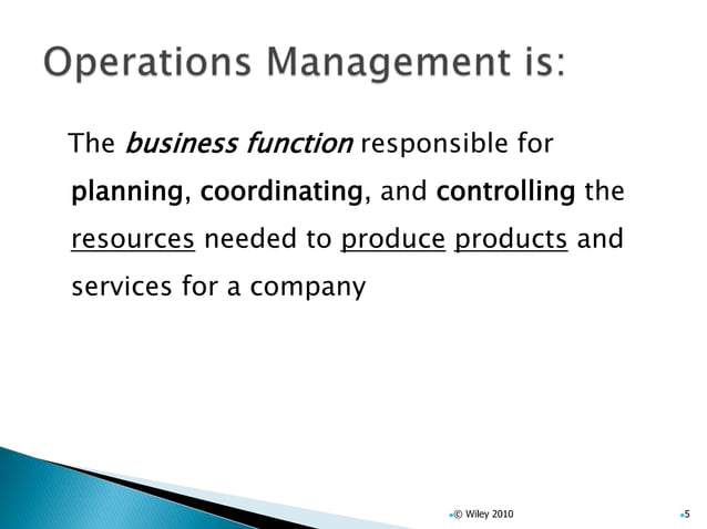 Operations management Meaning , use , need | PPT