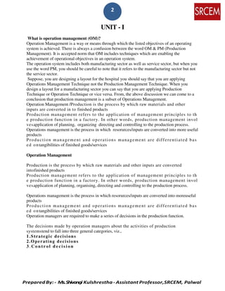Operations management | PDF