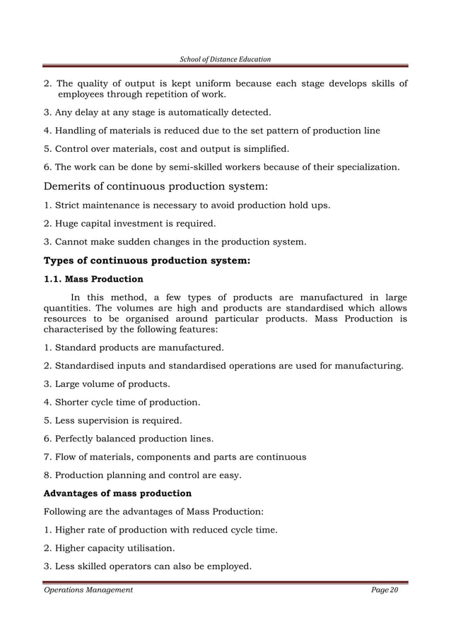 Operations management-bba calicut university notes | PDF ...