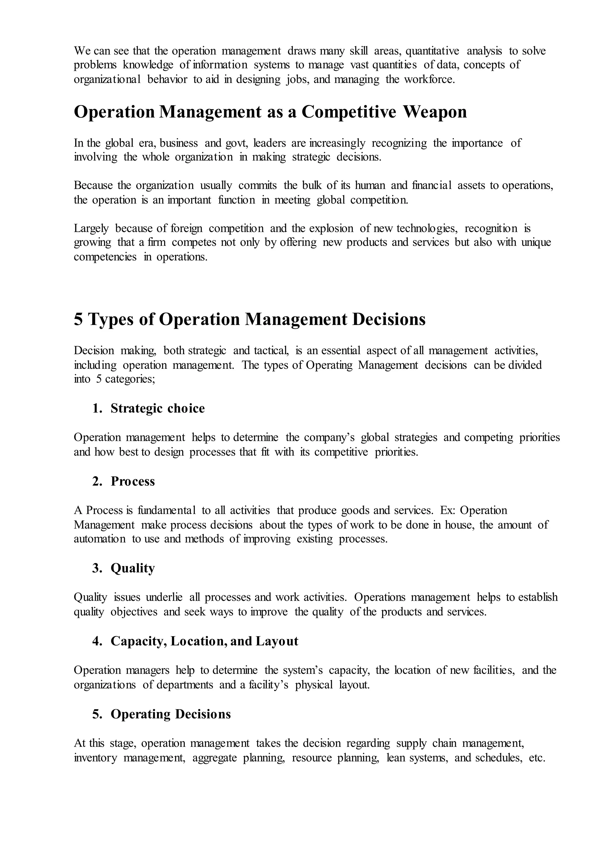 operations management.docx | Business Operations | Business