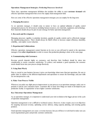 operations management.docx | Business Operations | Business