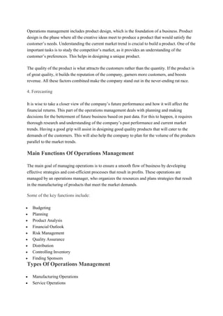 Operations Management: 4 Responsibilities, Functions & Types | Mr ...