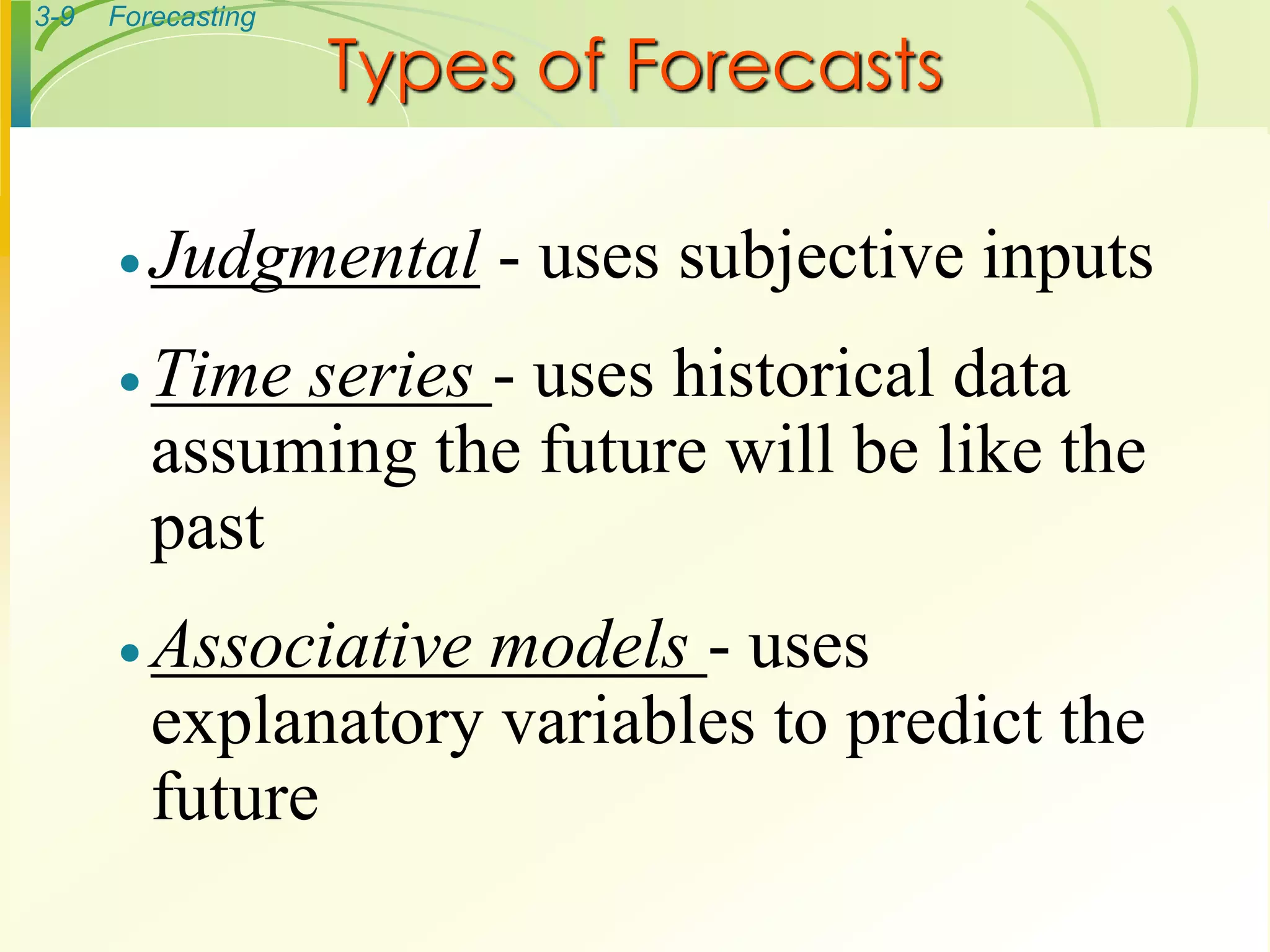 Operations management forecasting | PPTX