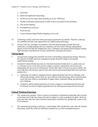 Solutions for Exercises in Operations Management, 13th Edition (William ...