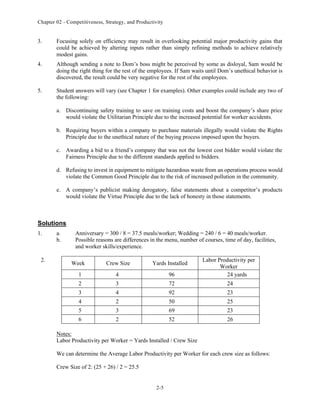 Solutions for Exercises in Operations Management, 13th Edition (William ...