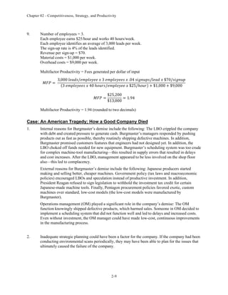 Solutions for Exercises in Operations Management, 13th Edition (William ...