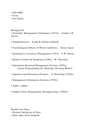Operations Management A CEO Checklist for High-Value H.docx ...