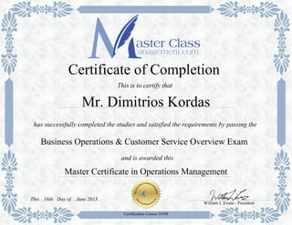 Operations management certificate | PPT