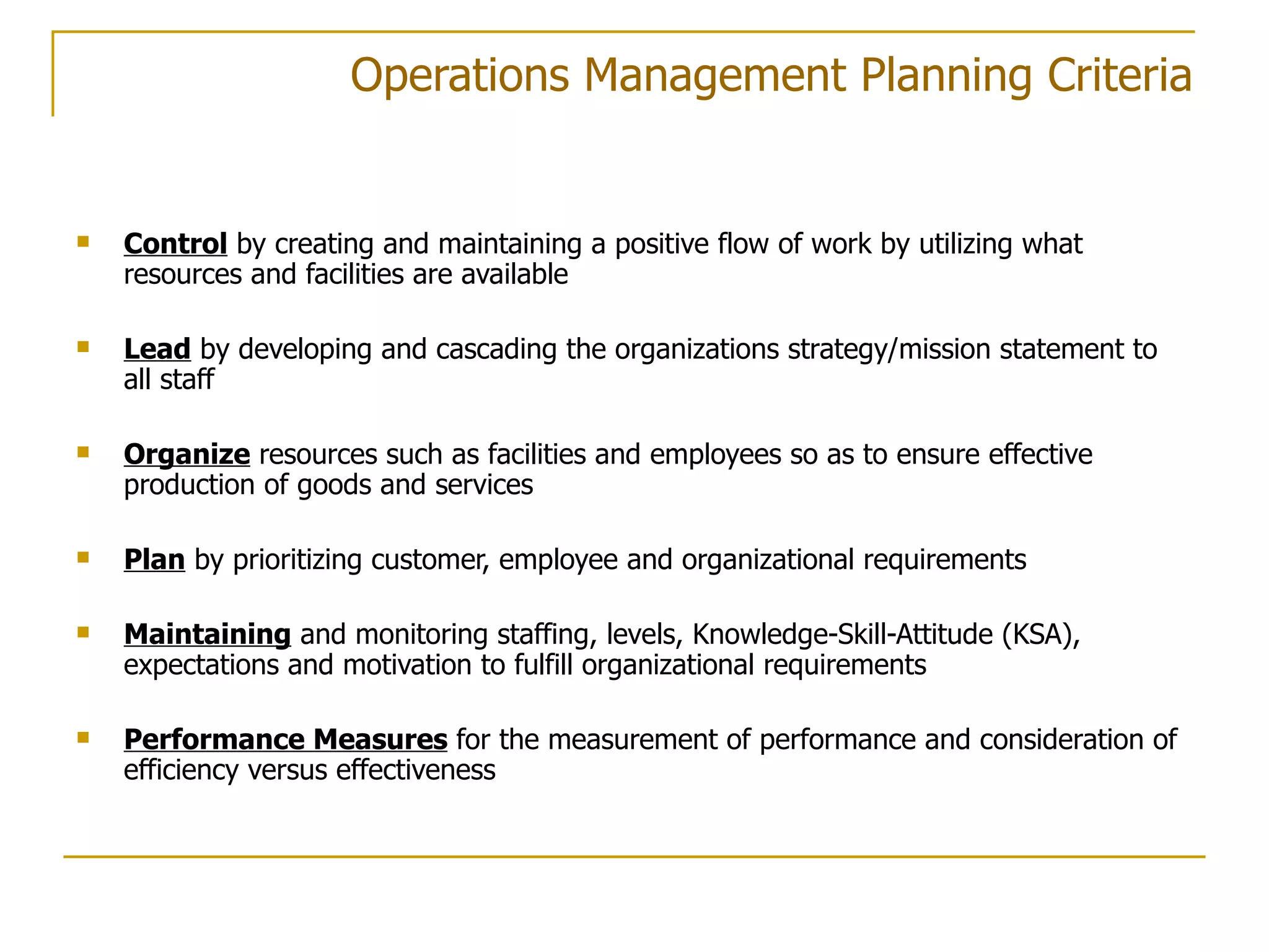 Operations Management | PPT | Business | Business and Finance