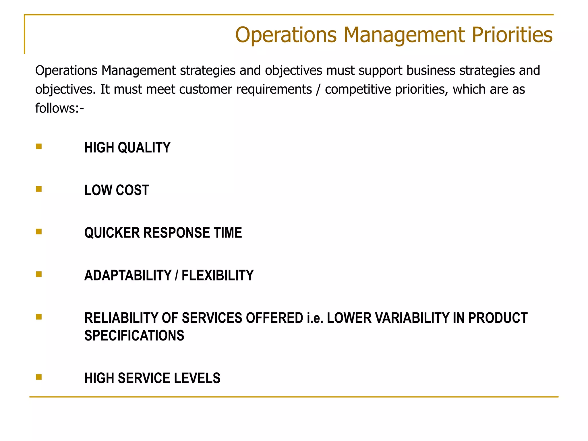Operations Management | PPT | Business | Business and Finance
