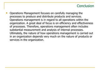 Operations Management | PPT | Business | Business and Finance