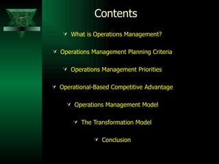 Operations Management | PPT | Business | Business and Finance