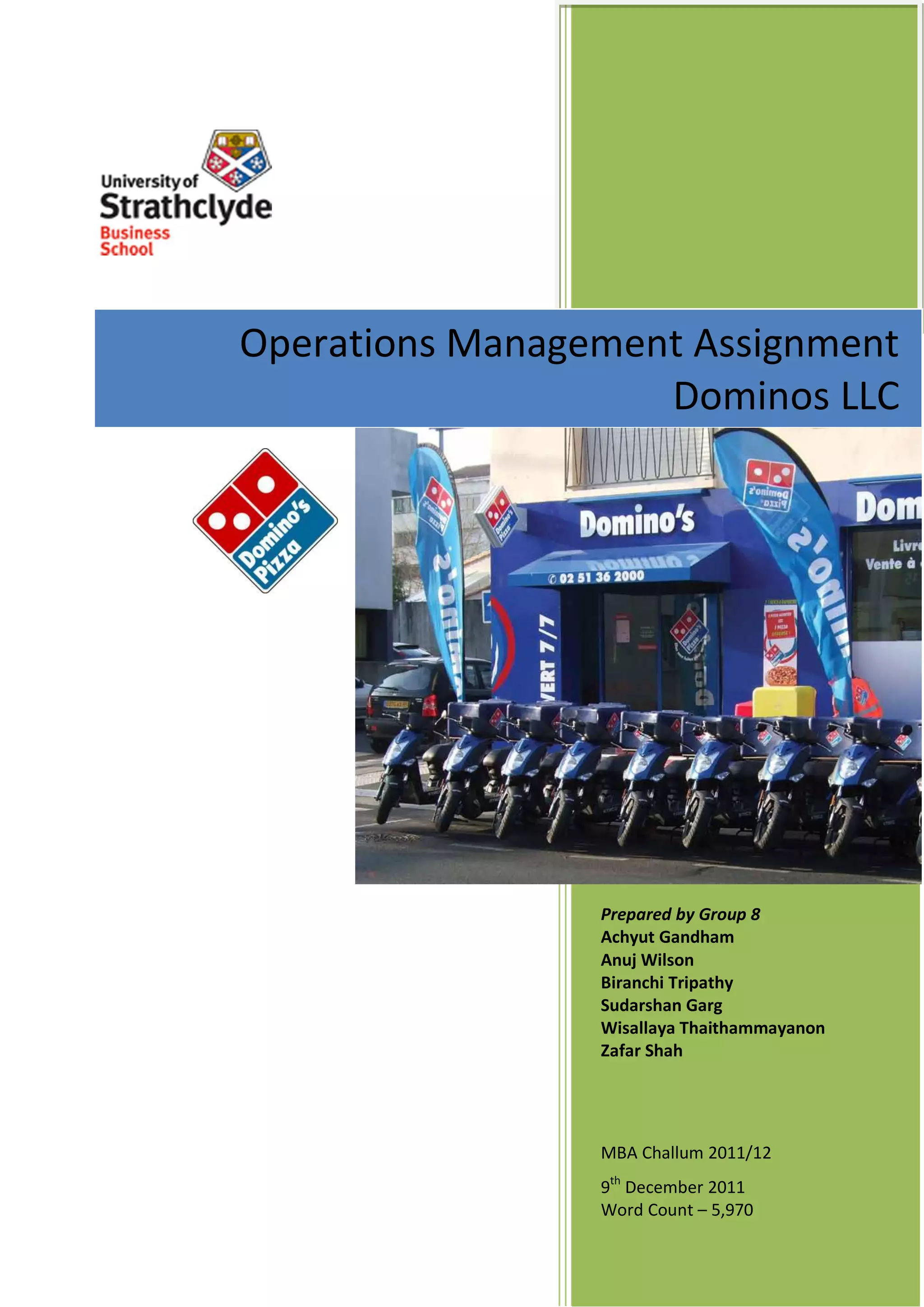 MBA Operations Management Assignment | PDF