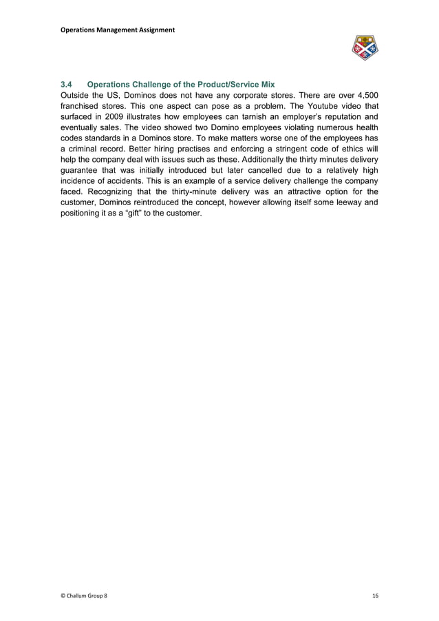 MBA Operations Management Assignment | PDF