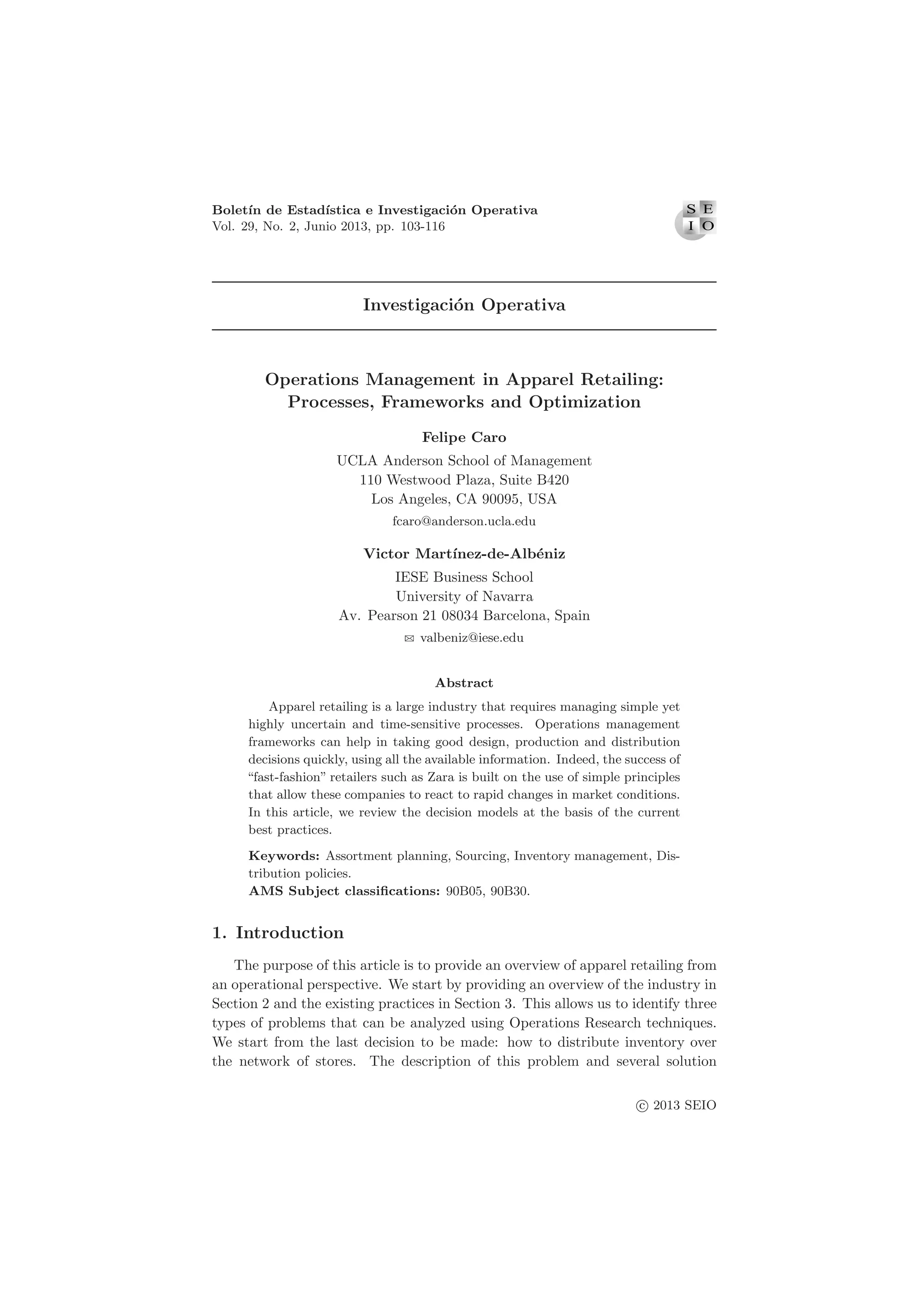 Operations management in apparel retailiing (ZARA) | PDF | Needlework ...