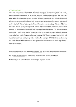 Operations management in business assignment sample | PDF | Business ...