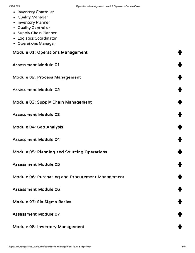 Operations Management Level 5 Diploma - Course Gate | PDF | Business ...