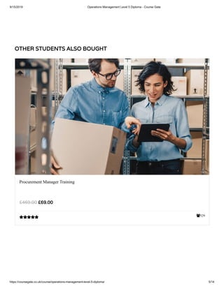 Operations Management Level 5 Diploma - Course Gate | PDF | Business ...