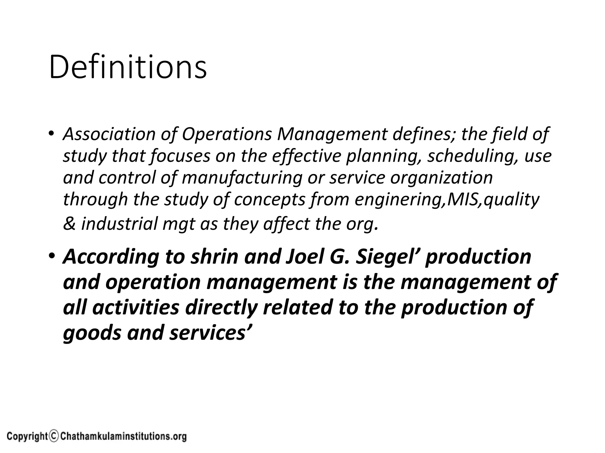 Operations management module 1 ( calicut university ) | PPTX