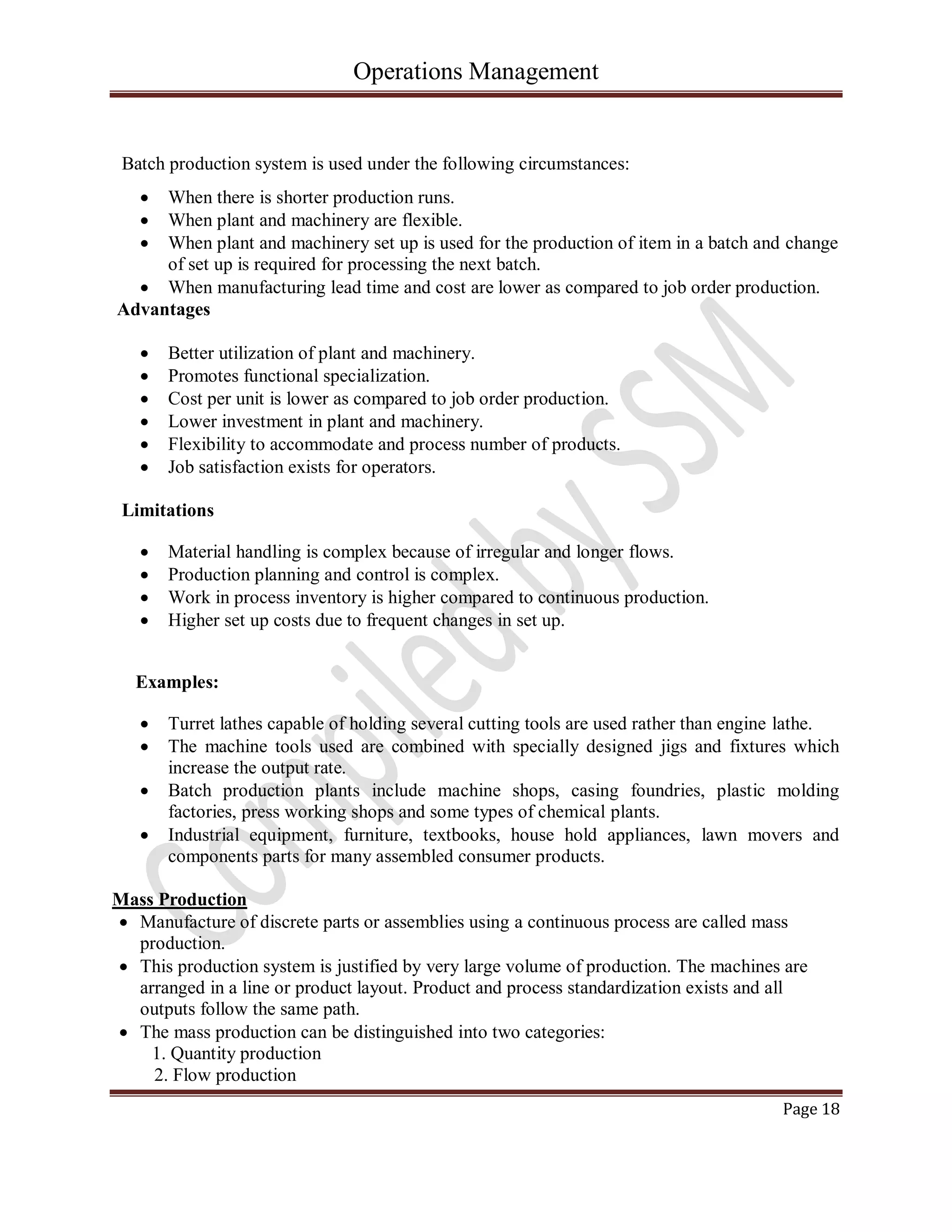 Operations management notes | PDF