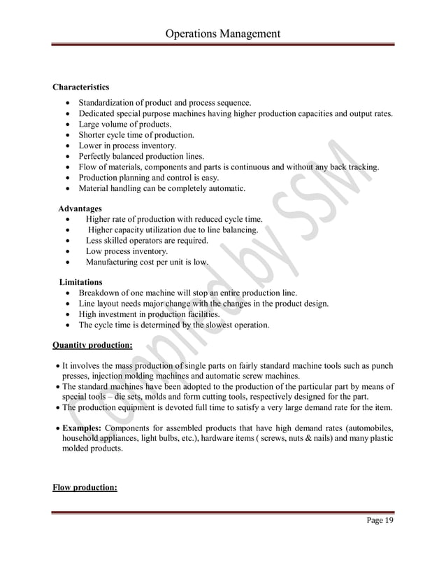 Operations management notes | PDF