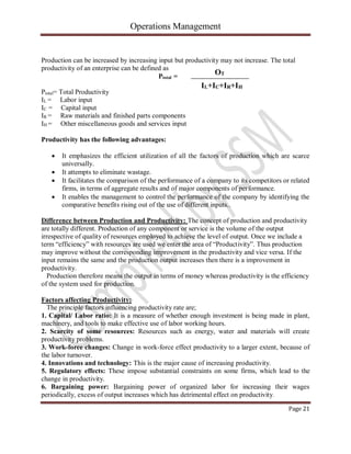 Operations management notes | PDF