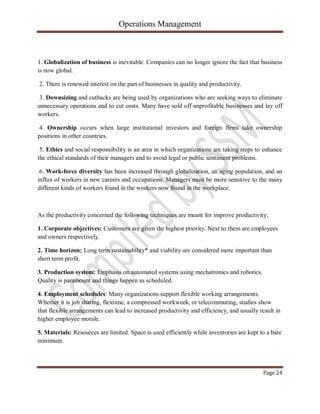 Operations management notes | PDF
