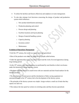 Operations management notes | PDF