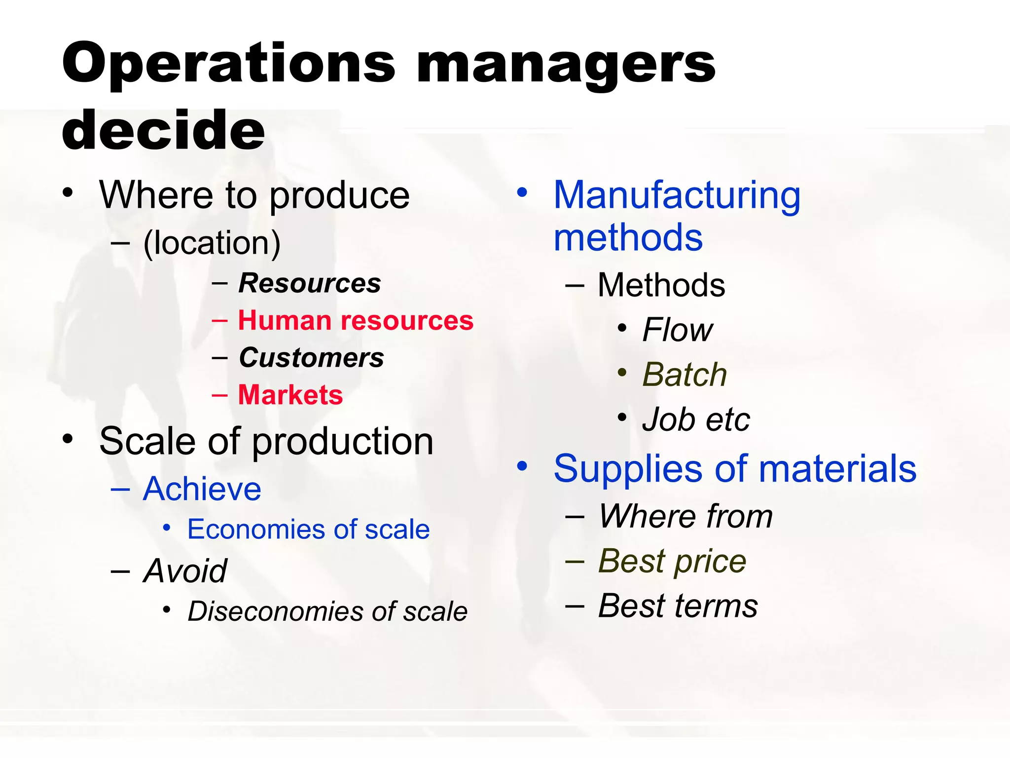 Operations Management Presentation | PPT