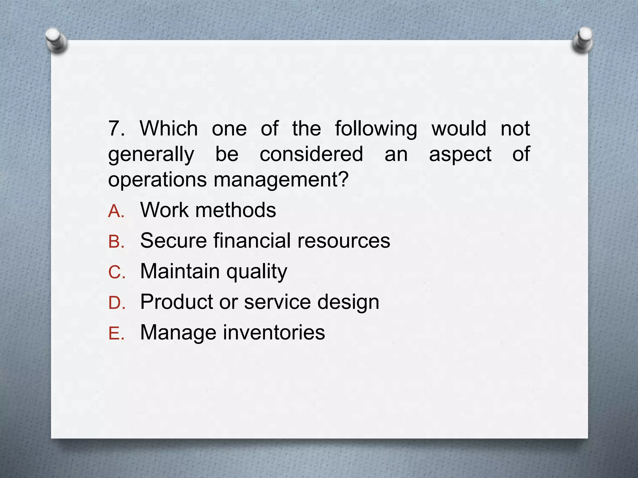 Operations management quiz | PPTX