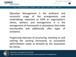Operations management training | PPTX