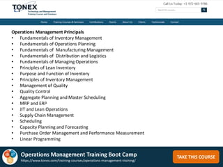 Operations Management Training Bootcamp | PPT