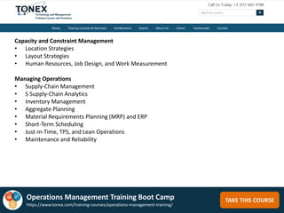 Operations Management Training Bootcamp | PPTX