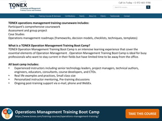 Operations Management Training Bootcamp | PPTX