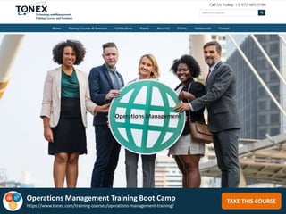 Operations Management Training Bootcamp | PPT