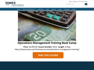 Operations Management Training Bootcamp | PPTX
