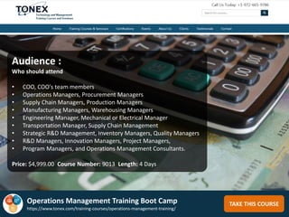 Operations Management Training Bootcamp | PPTX