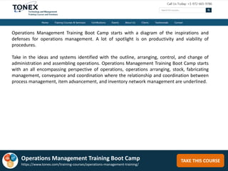 Operations Management Training Bootcamp | PPTX
