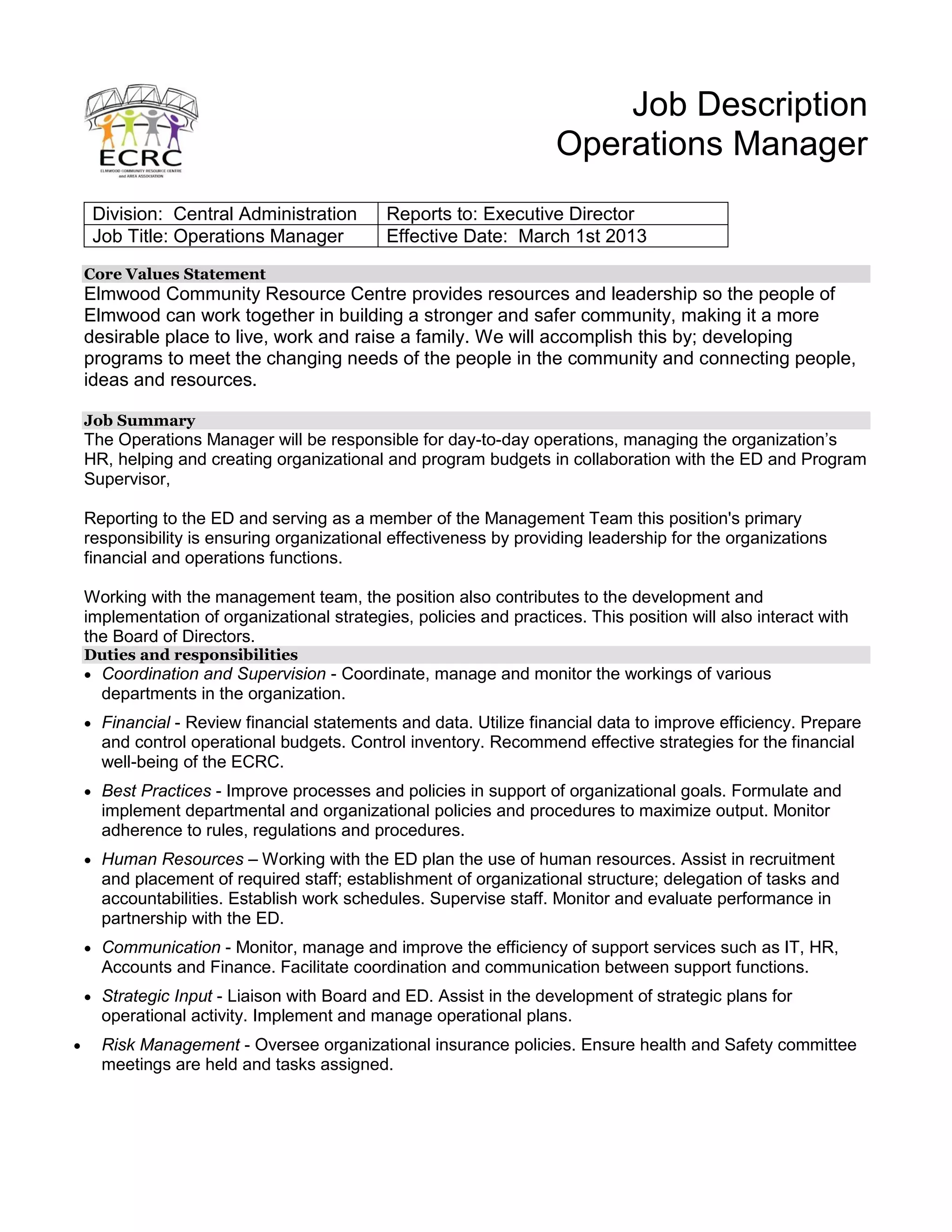 Operations manager skills | PDF