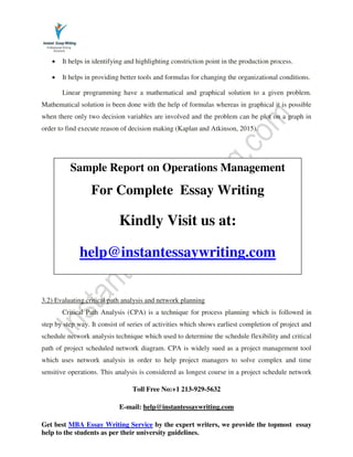 Sample on Operations Management By Instant Essay Writing | PDF