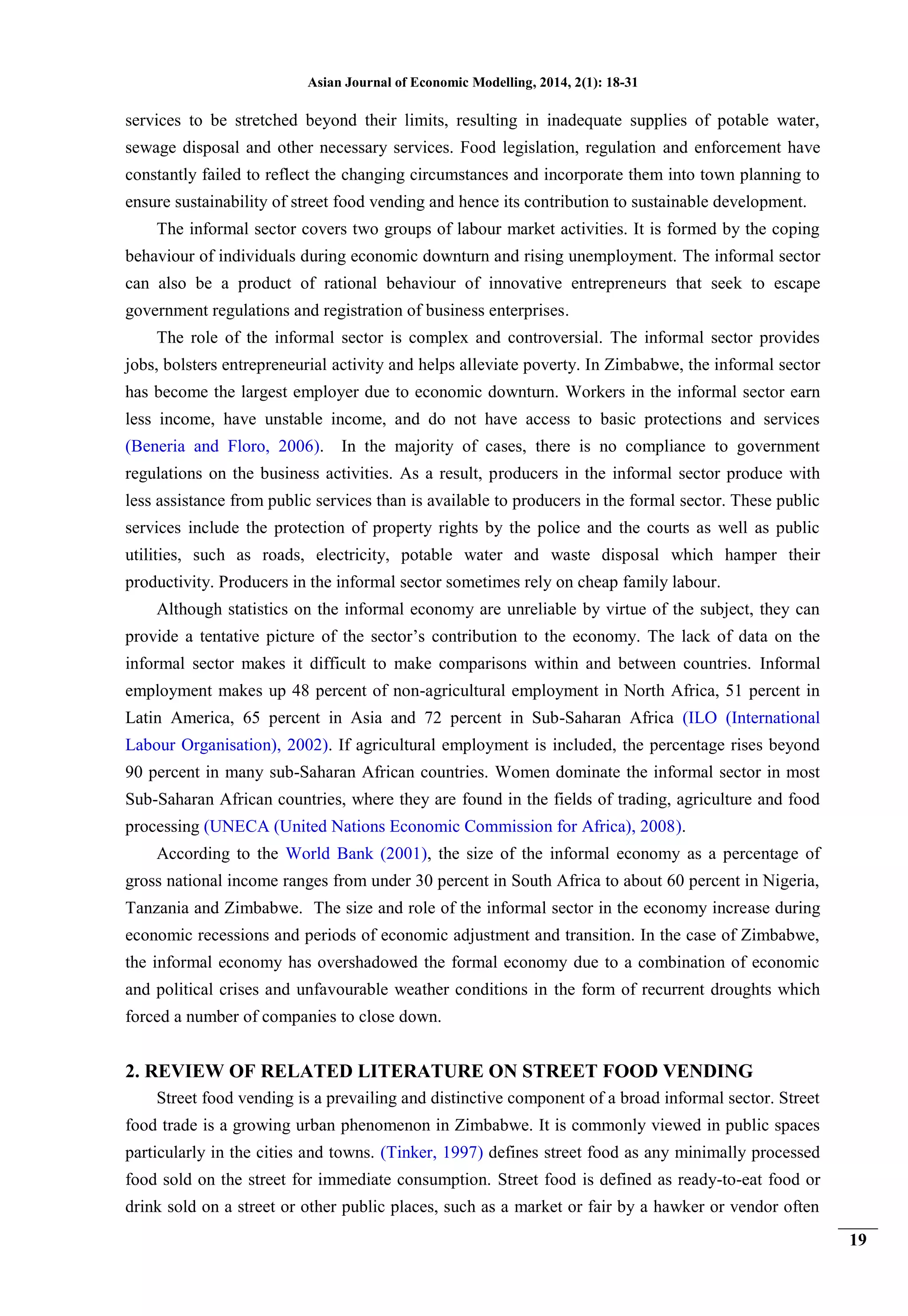 Operations od street food vendors and their impact on sustainable urban ...