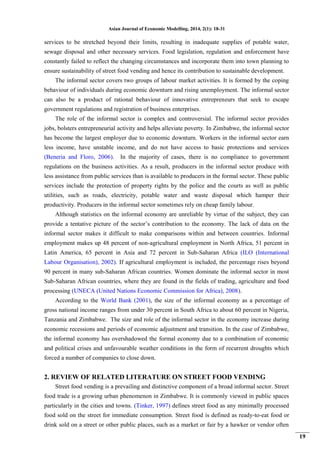 Operations od street food vendors and their impact on sustainable urban ...
