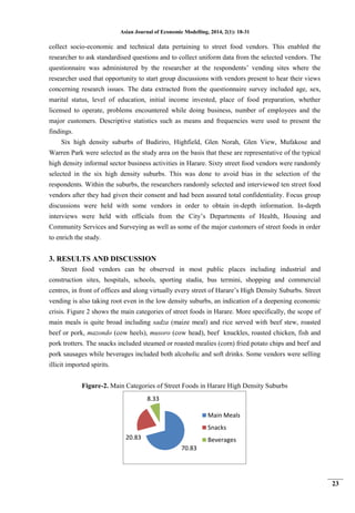 Operations od street food vendors and their impact on sustainable urban ...