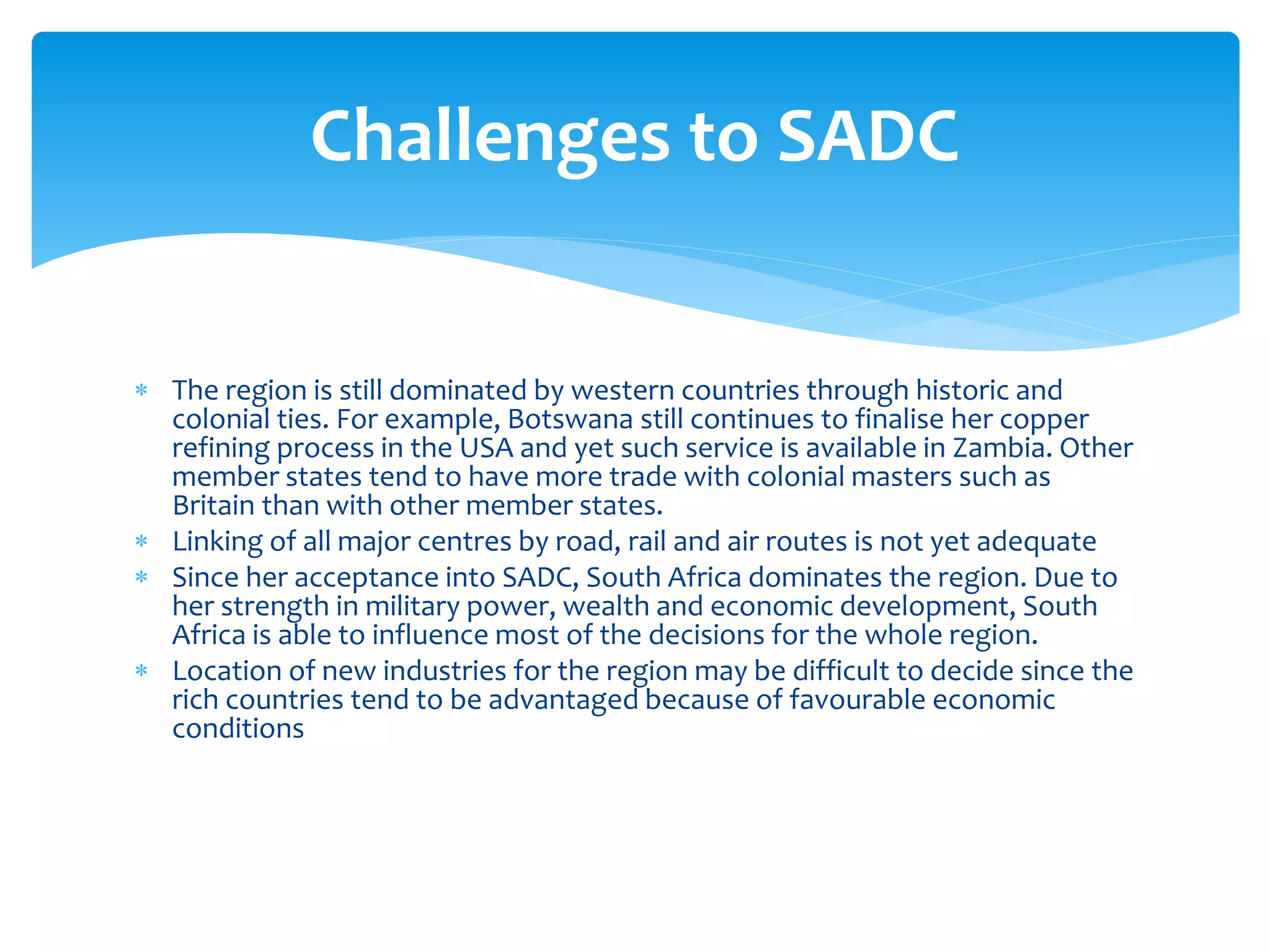 Operations of SACU and SADC- successes and challenges | PPTX